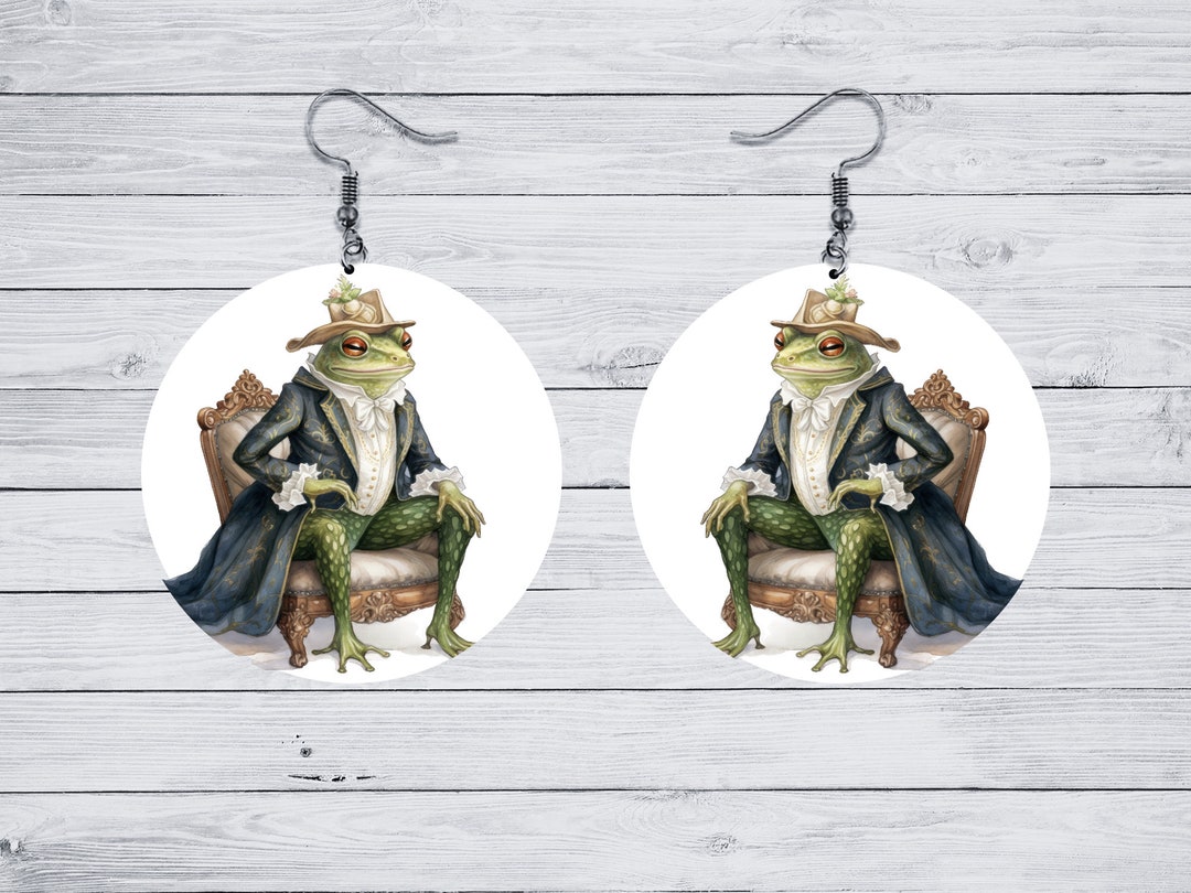 Dapper Victorian Style Frog Earrings Frogs Wearing Coats - Etsy
