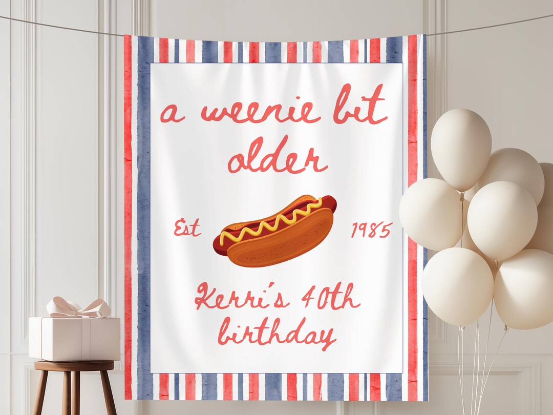 A Weenie Bit Older Birthday Banner Any Age Birthday Decor Custom A ...