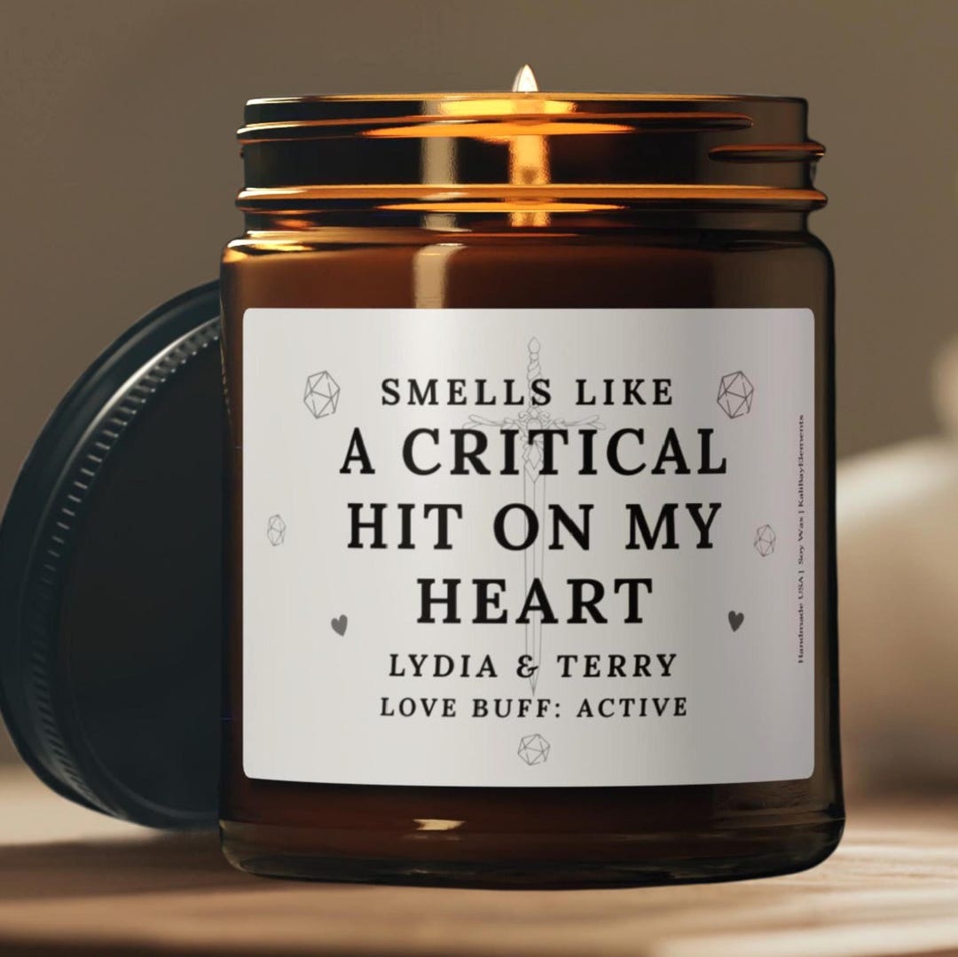 Dnd Anniversary Gift Candle for Gamer Couple | Critical Hit on My Heart ...