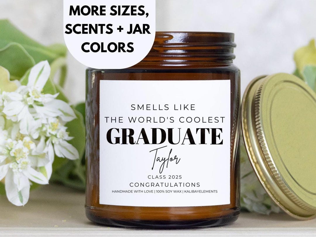 Smells Like Worlds Coolest Graduate Funny Candle Personalized ...
