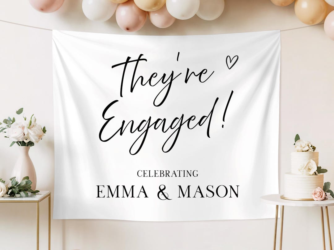 Custom Engagement Party Banner - Personalized Welcome Party Photo ...