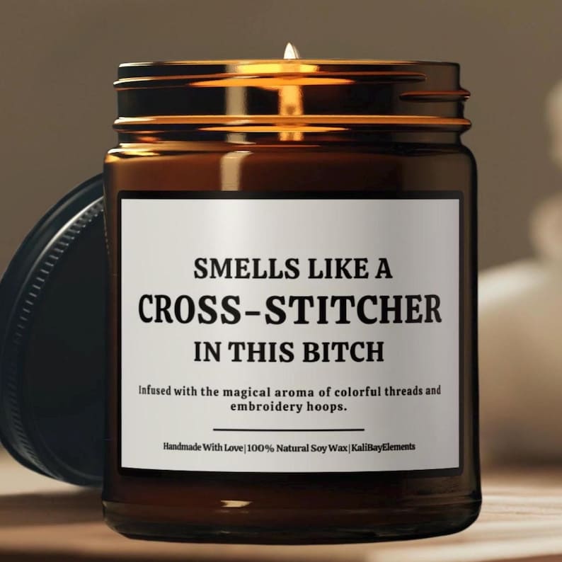 Cross Stitcher Funny Candle - Cross Stitch, Embroidery Custom Birthday ...