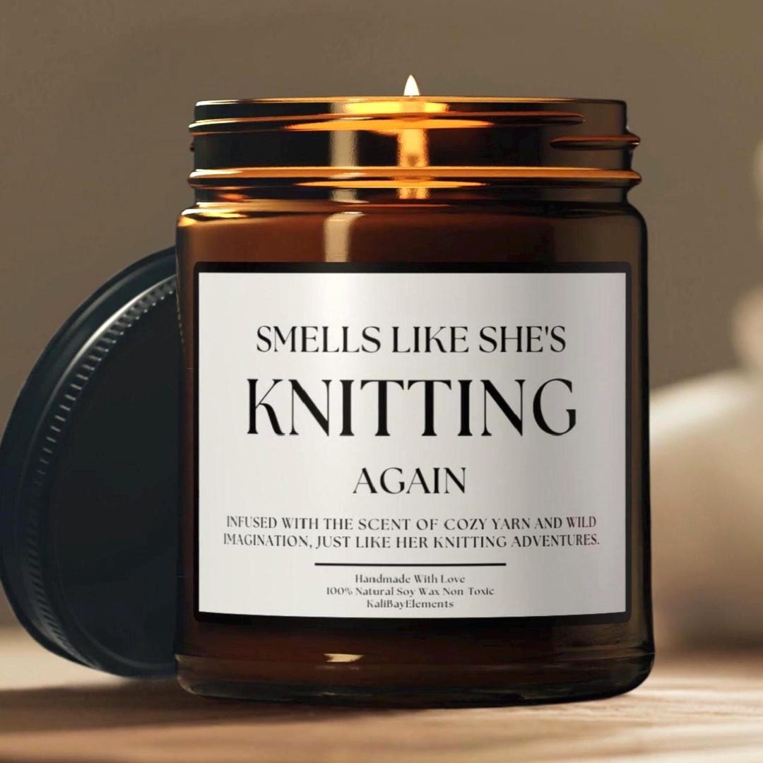 Knitting Gift Smells Like She's Knitting Candle - Mother's Day Gift for ...