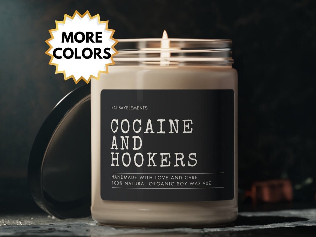 Cocaine and Hookers Funny Candle Gift for Him Mens Gifts Man Cave Decor ...