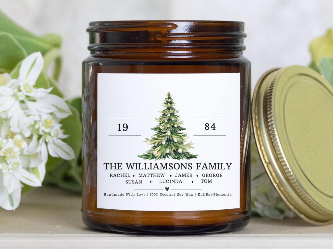 Personalized Family Tree Candle Christmas Gifts Custom Keepsake Unique ...