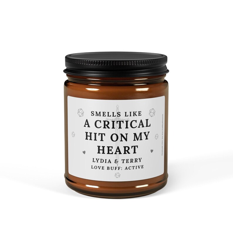 Dnd Anniversary Gift Candle for Gamer Couple | Critical Hit on My Heart ...