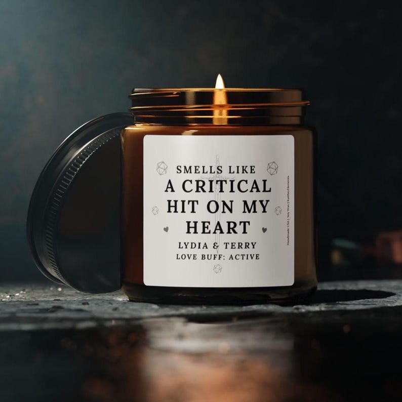 Dnd Anniversary Gift Candle for Gamer Couple | Critical Hit on My Heart ...