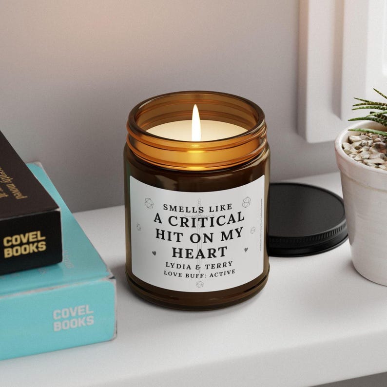 Dnd Anniversary Gift Candle for Gamer Couple | Critical Hit on My Heart ...