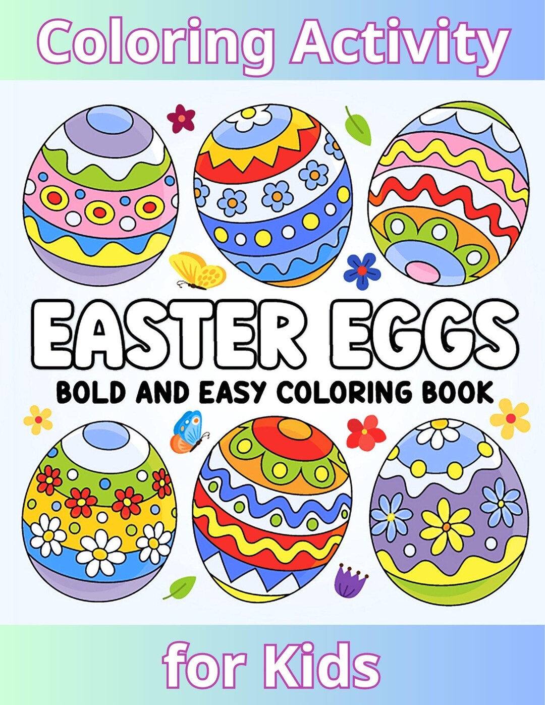 40 Bold Easter Egg Coloring Pages for Toddlers (digital Download) - Etsy
