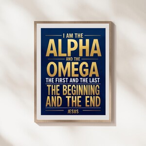 Alpha and Omega Christian Wall Art: Jesus Christ Bible Verse Print ...