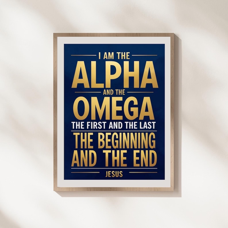 Alpha and Omega Christian Wall Art: Jesus Christ Bible Verse Print ...