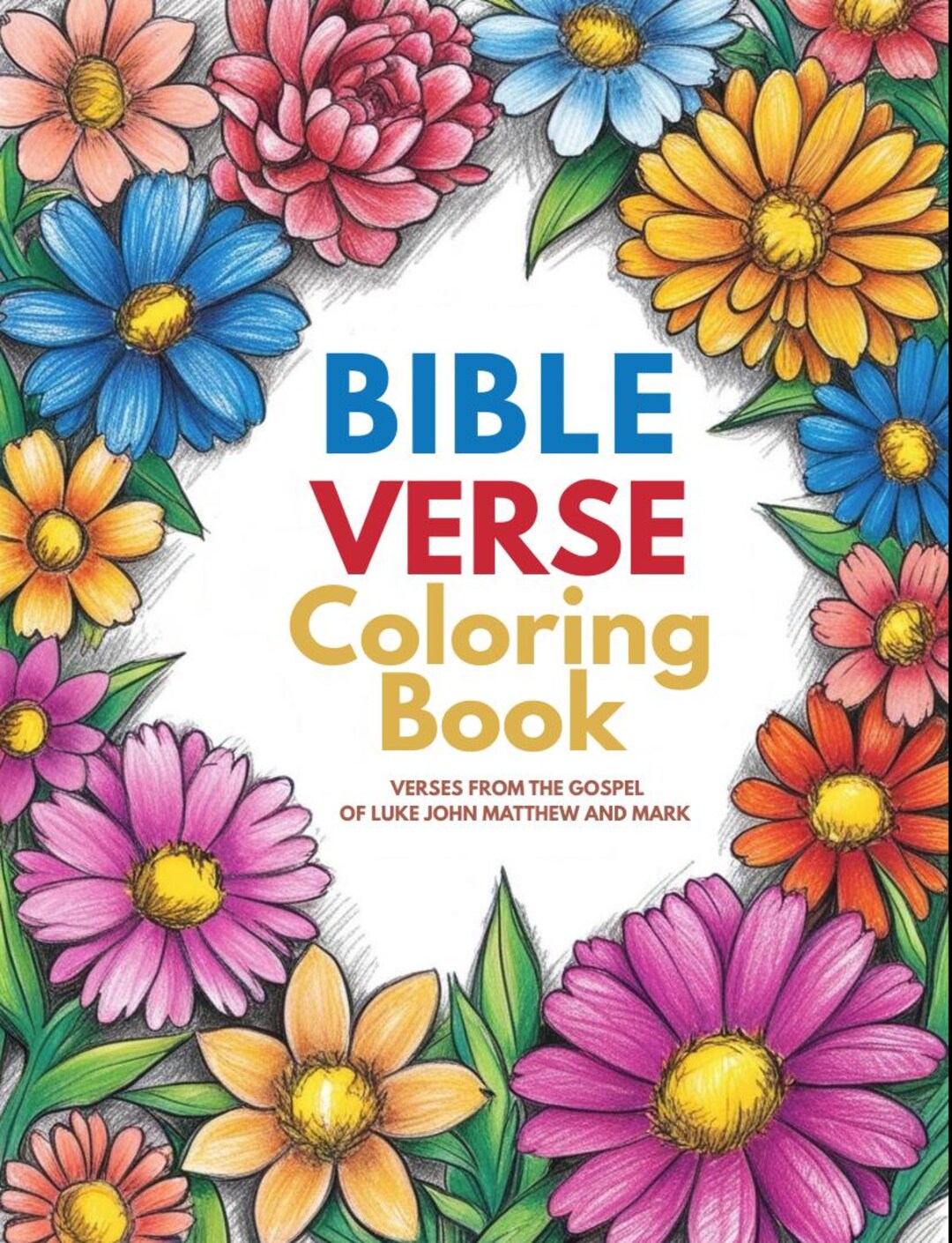 Bible Verse Coloring Book: Christian Scripture Art, Gospels (digital ...