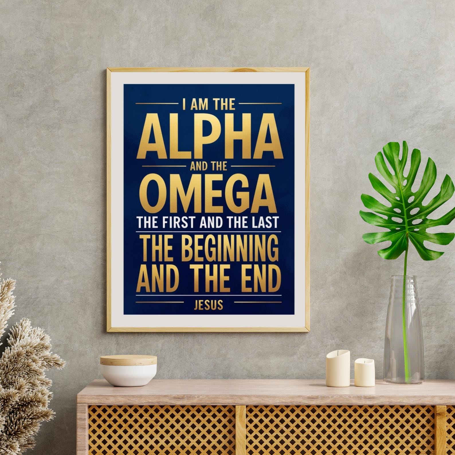 Alpha and Omega Christian Wall Art: Jesus Christ Bible Verse Print ...