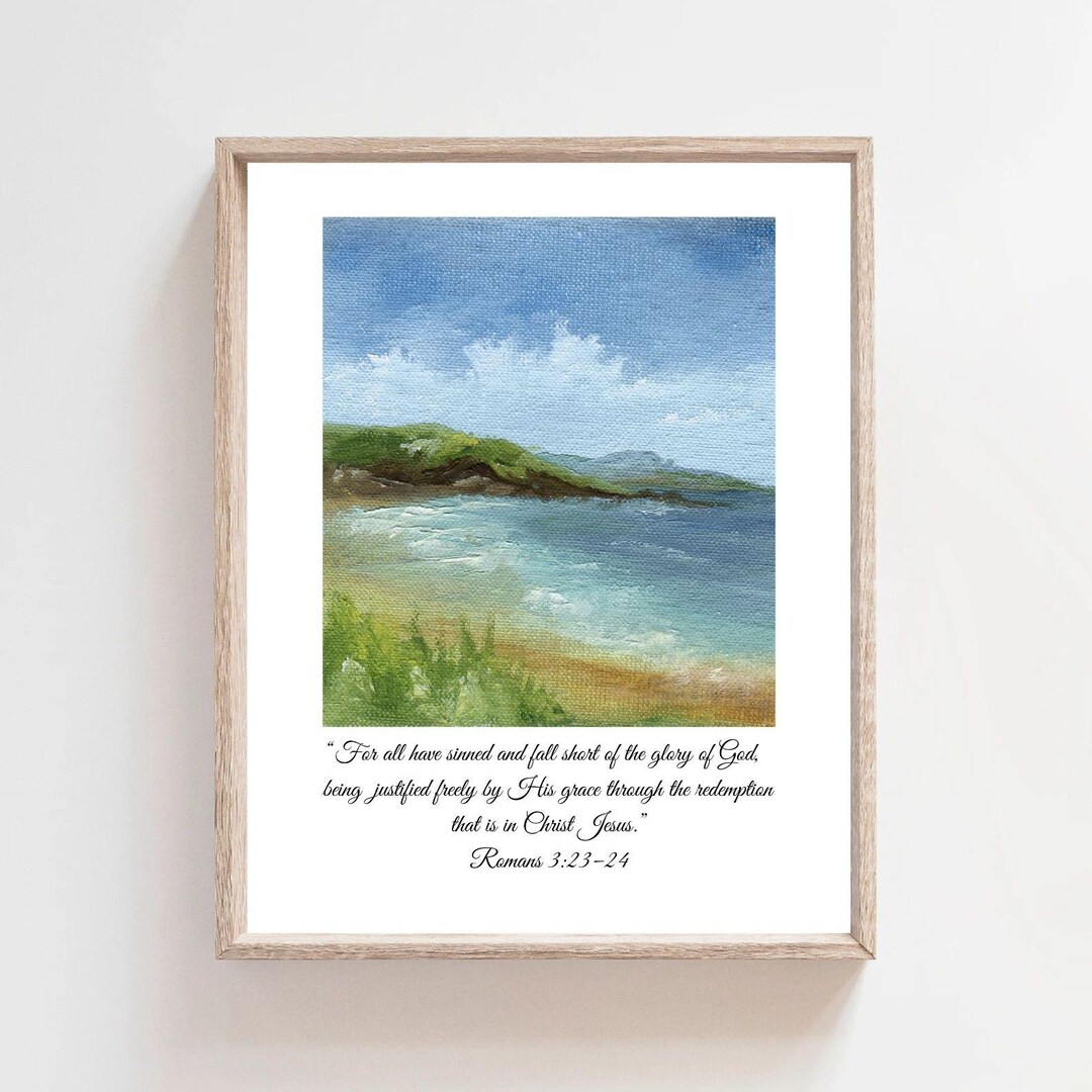 Romans 3:23-24 Scripture Art, Christian Home Decor (digital Download ...
