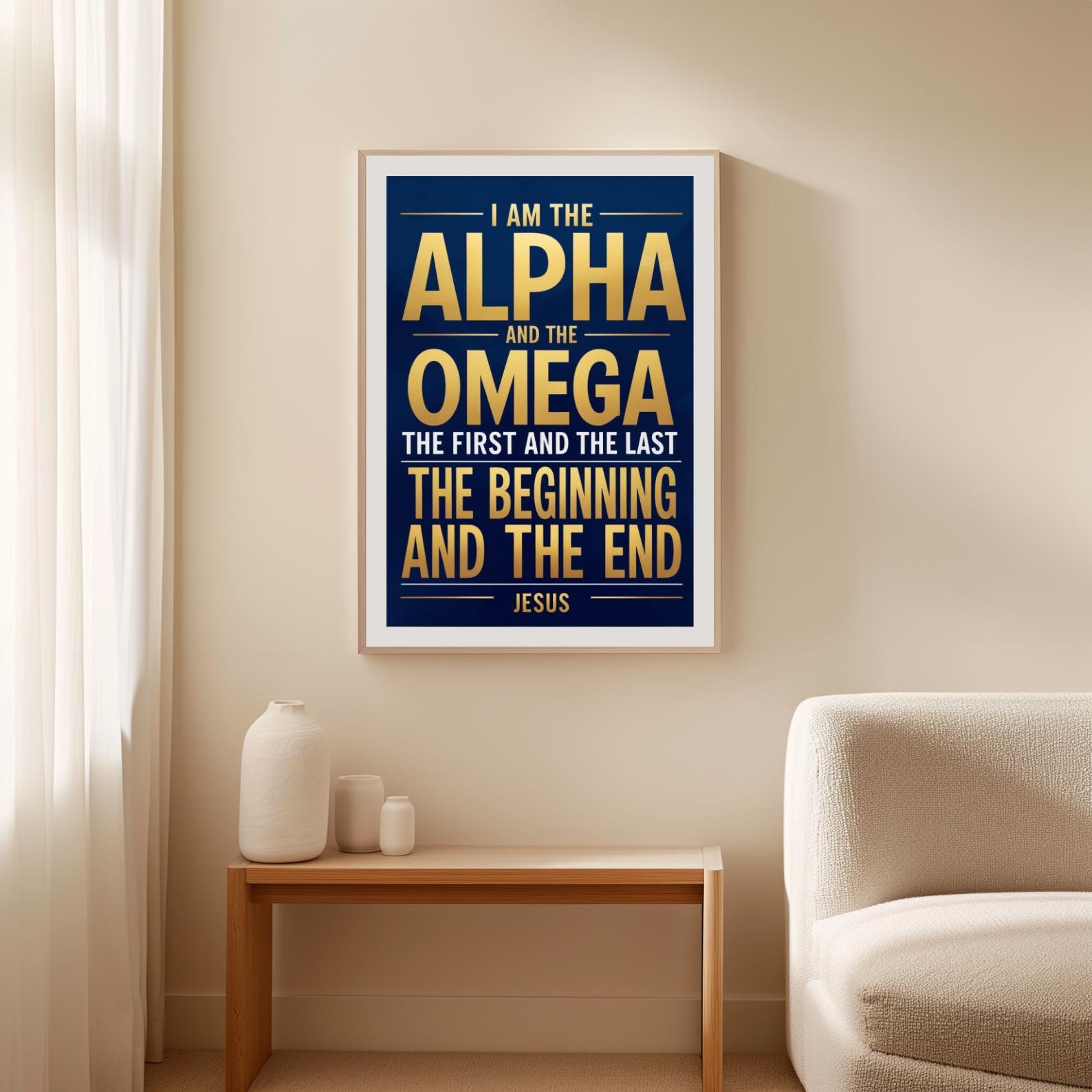 Alpha and Omega Christian Wall Art: Jesus Christ Bible Verse Print ...