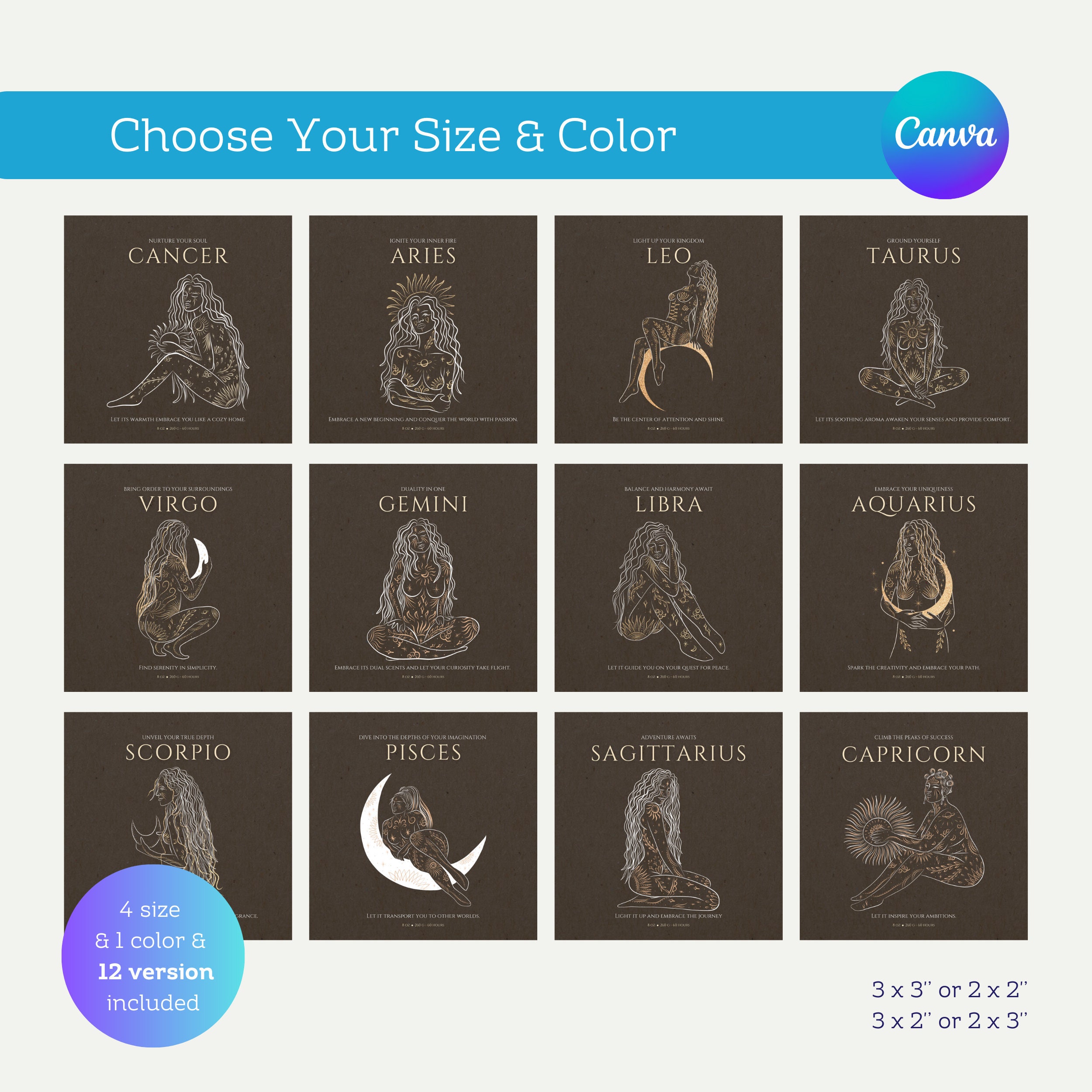 Illuminate Your Space: DIY Astrology Candle Stickers | Complete Set of ...