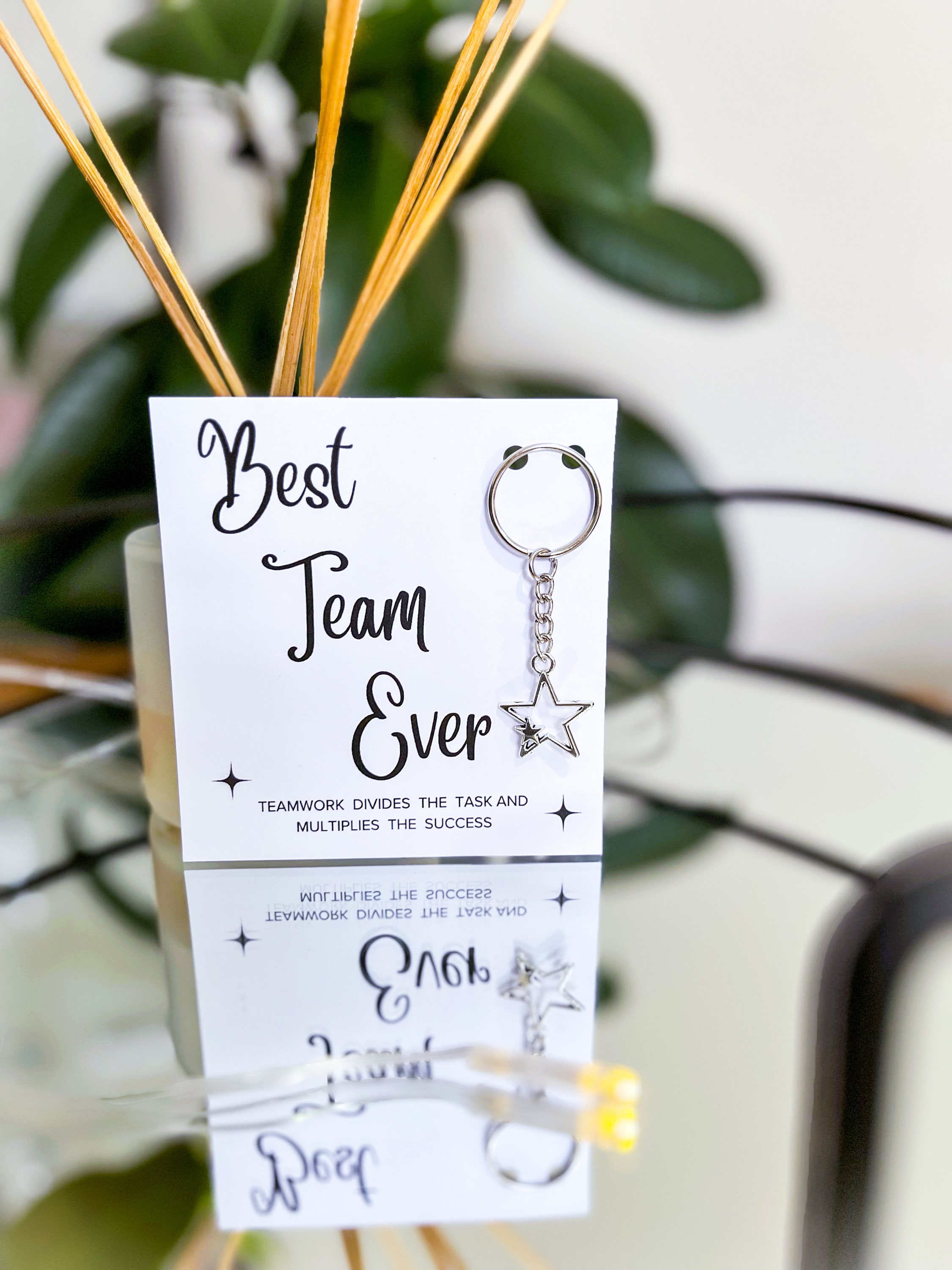 Best Team Ever Card, Team Appreciation Gift, Thank You Gift, Gratitude Card, Star Keychain ...