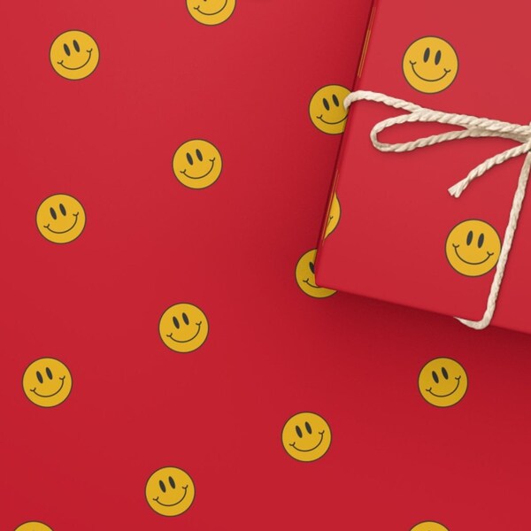 Smiley Face Wrapping Paper - Etsy