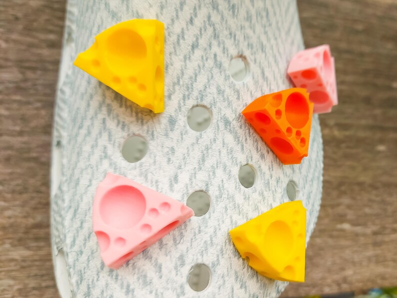 Cheese Wedge Shoe Charms | 3d-printed Fun & Colorful Shoe Clips - Etsy