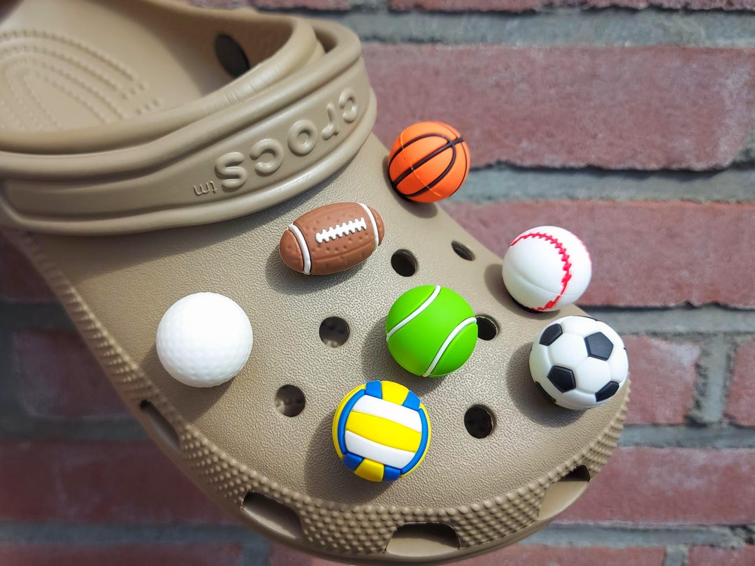 Ball Sports Shoe Charms | 3D Football, Basketball, Golf, Tennis ...
