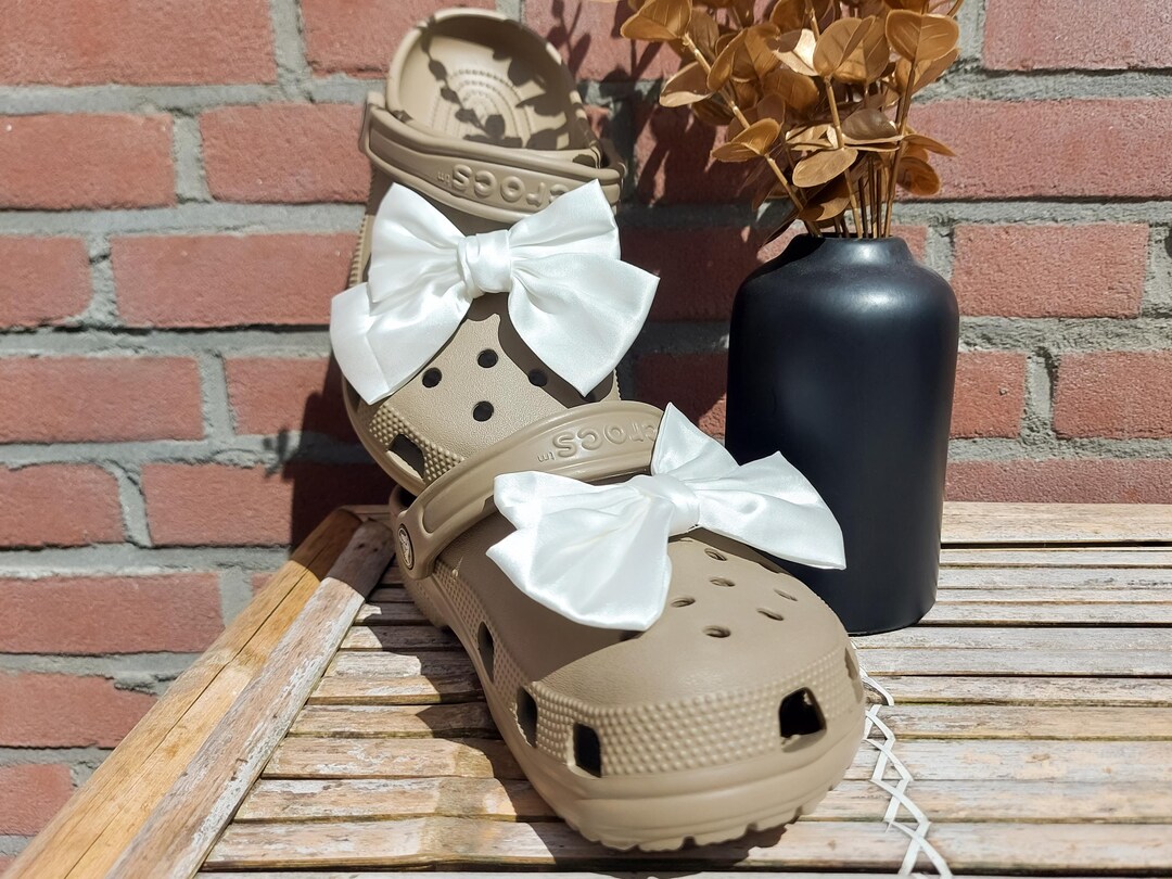 Satin Bow Croc Charms Pair Bowknot Shoe Charm - Etsy