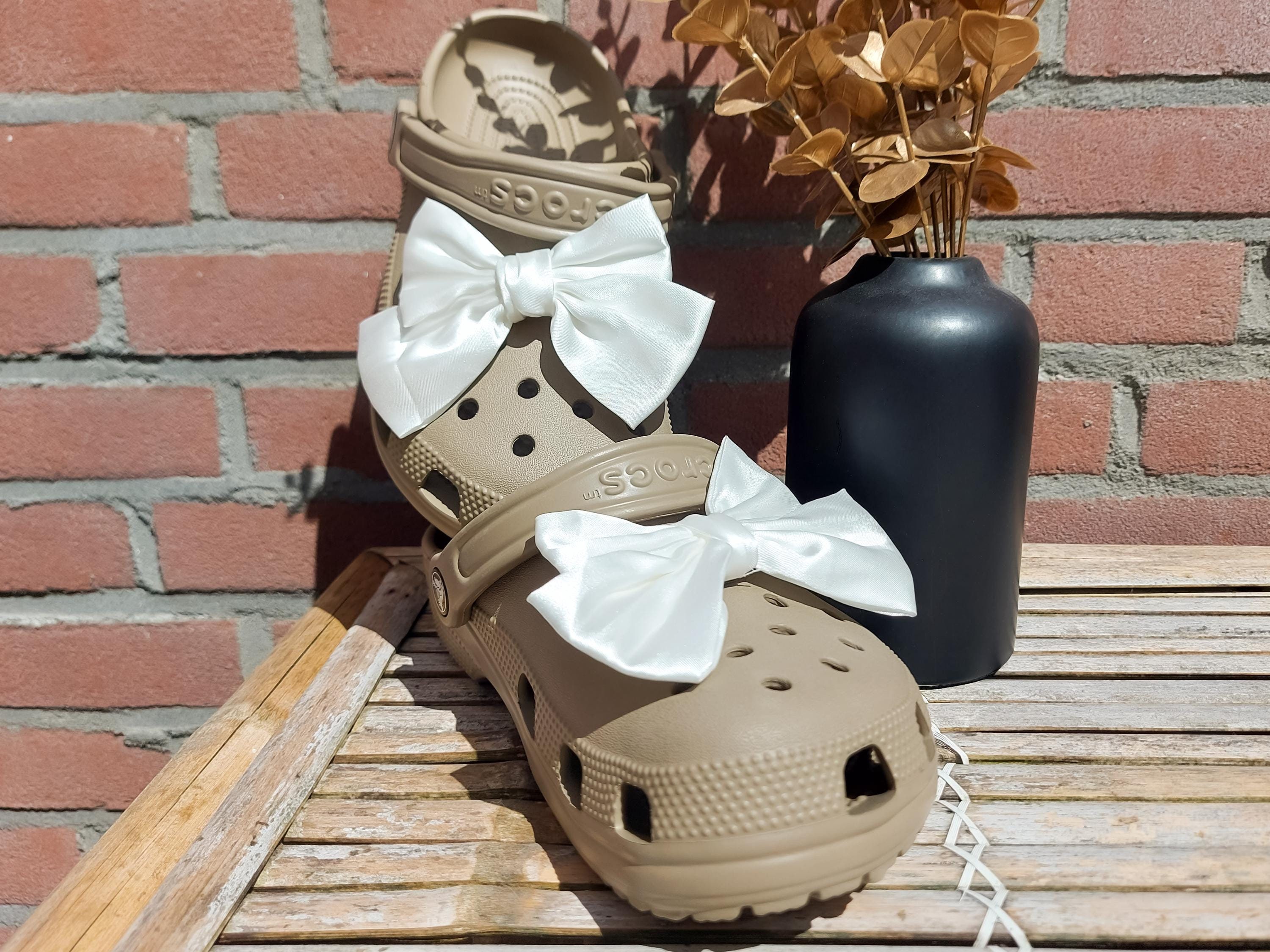 Satin Bow Croc Charms Pair Bowknot Shoe Charm - Etsy