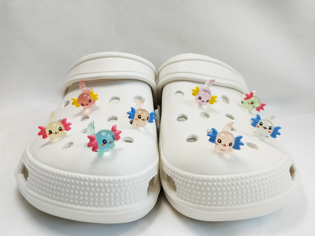 Glow in the Dark Axolotl Croc Charms 3D Jibbitz Luminous Shoe Charms ...