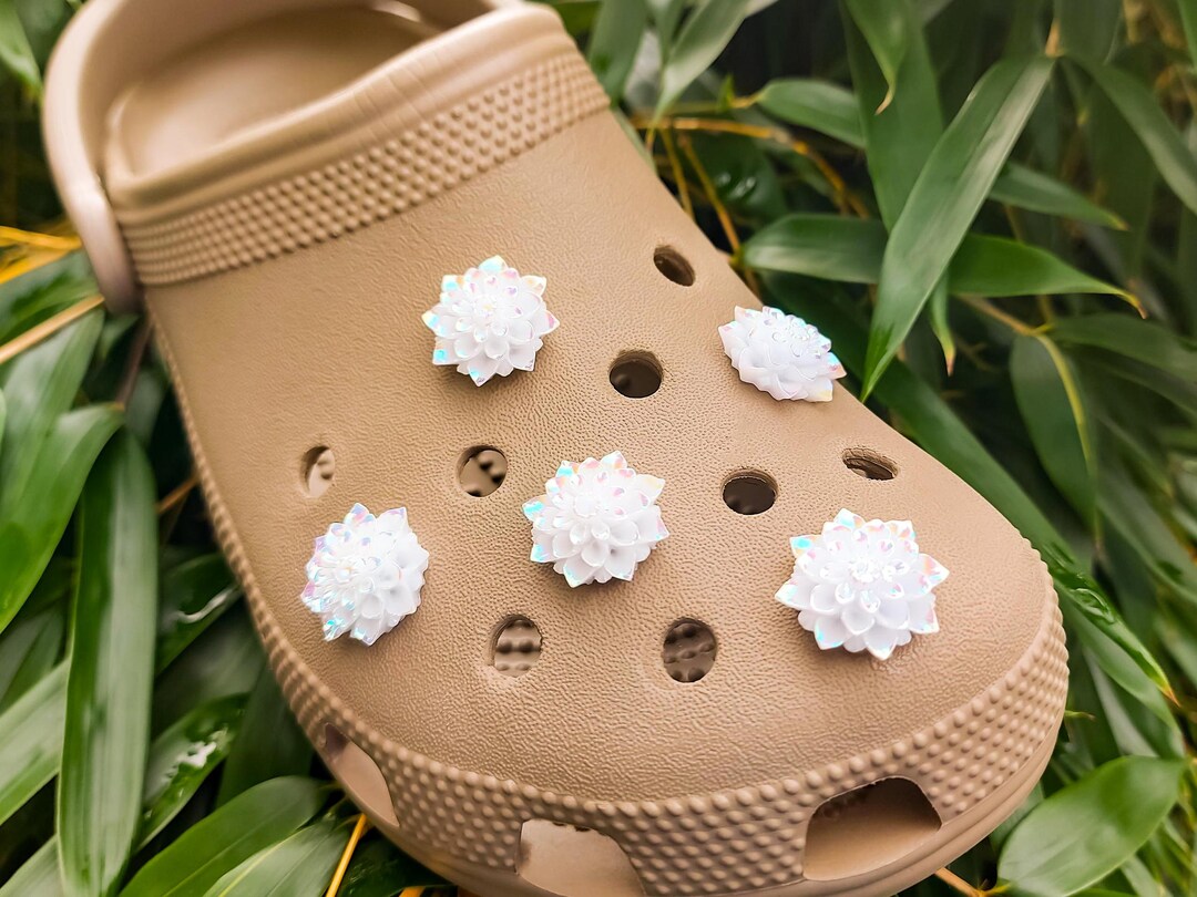 White Rose Shoe Charms | 3D Floral Shoe Clips - Etsy