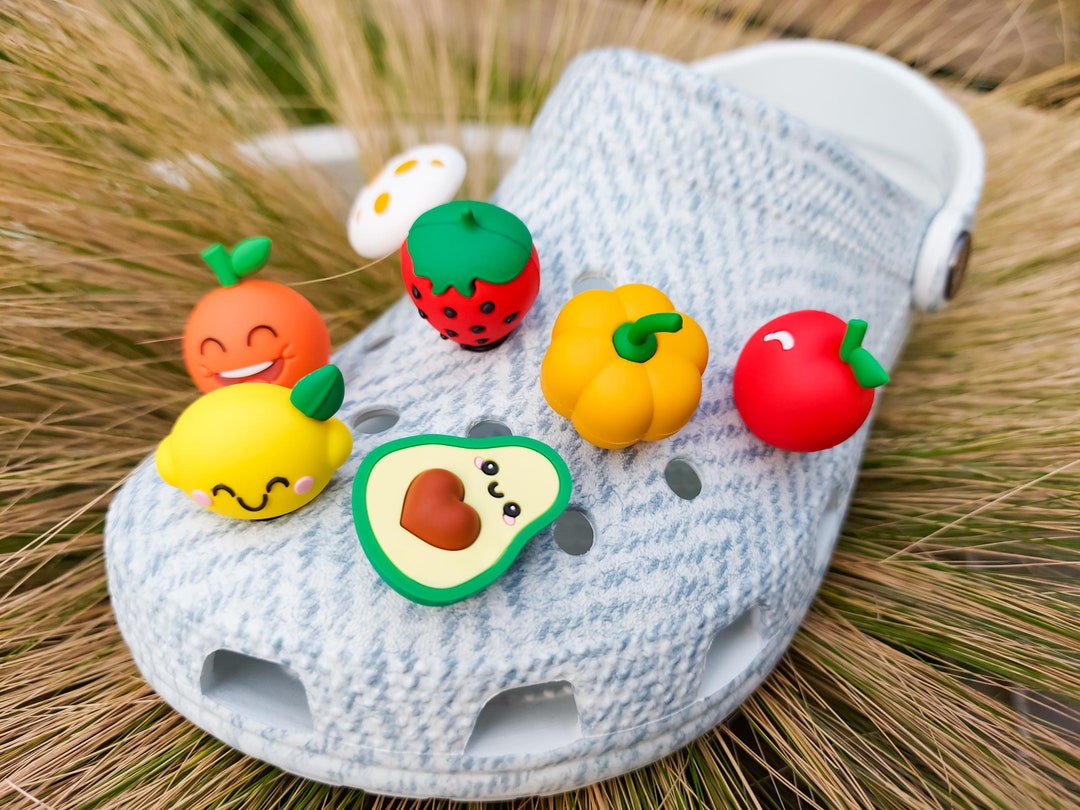 Fruit & Veggie Shoe Charms | 3D PVC Apple, Avocado, Lemon, Pumpkin - Etsy