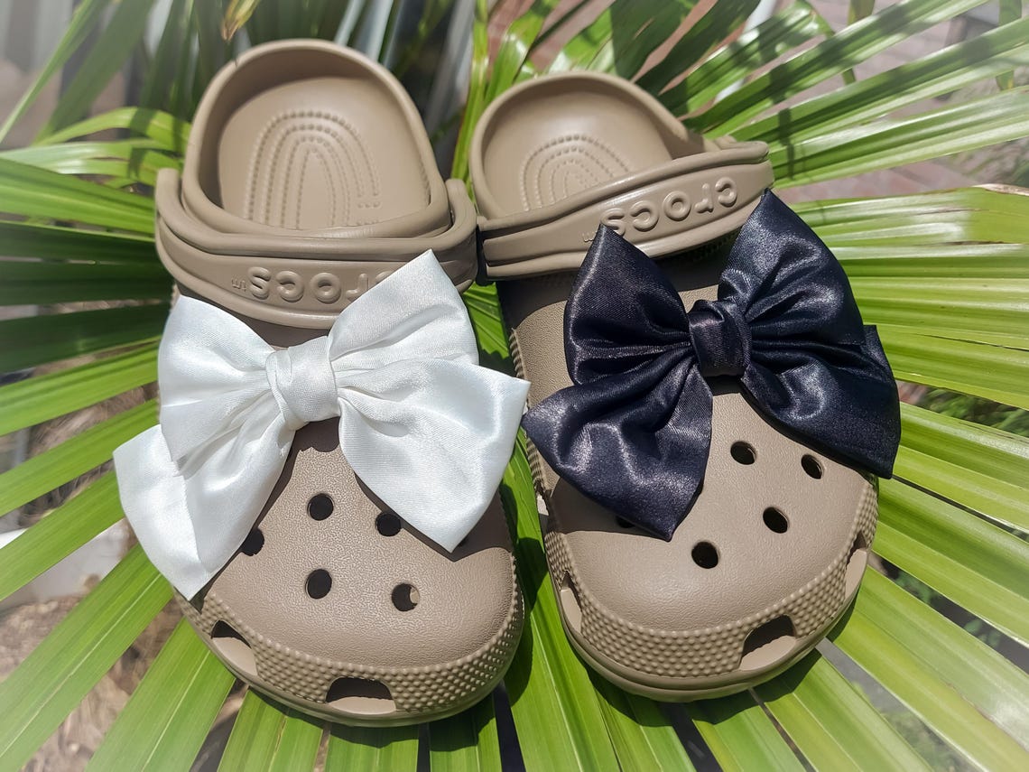 Satin Bow Croc Charms Pair Bowknot Shoe Charm - Etsy