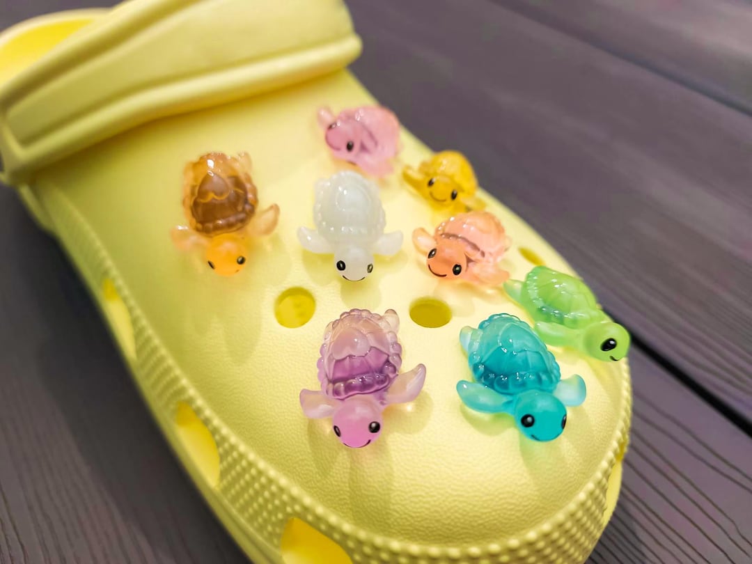 Glow in Dark Turtle Shoe Charms | 3D Cute Animals - Etsy