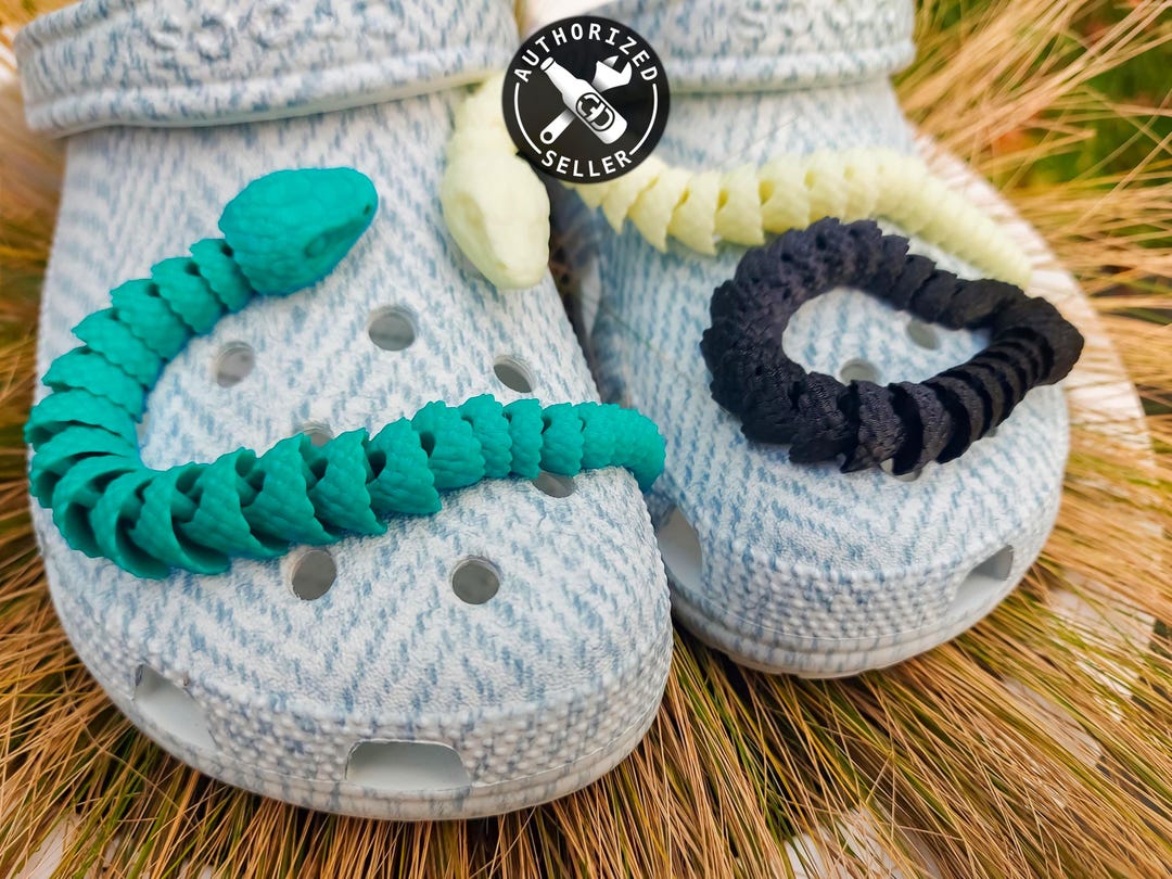 Flexi Snake Shoe Charm | 3d-printed Articulated Reptile Shoe Clip - Etsy