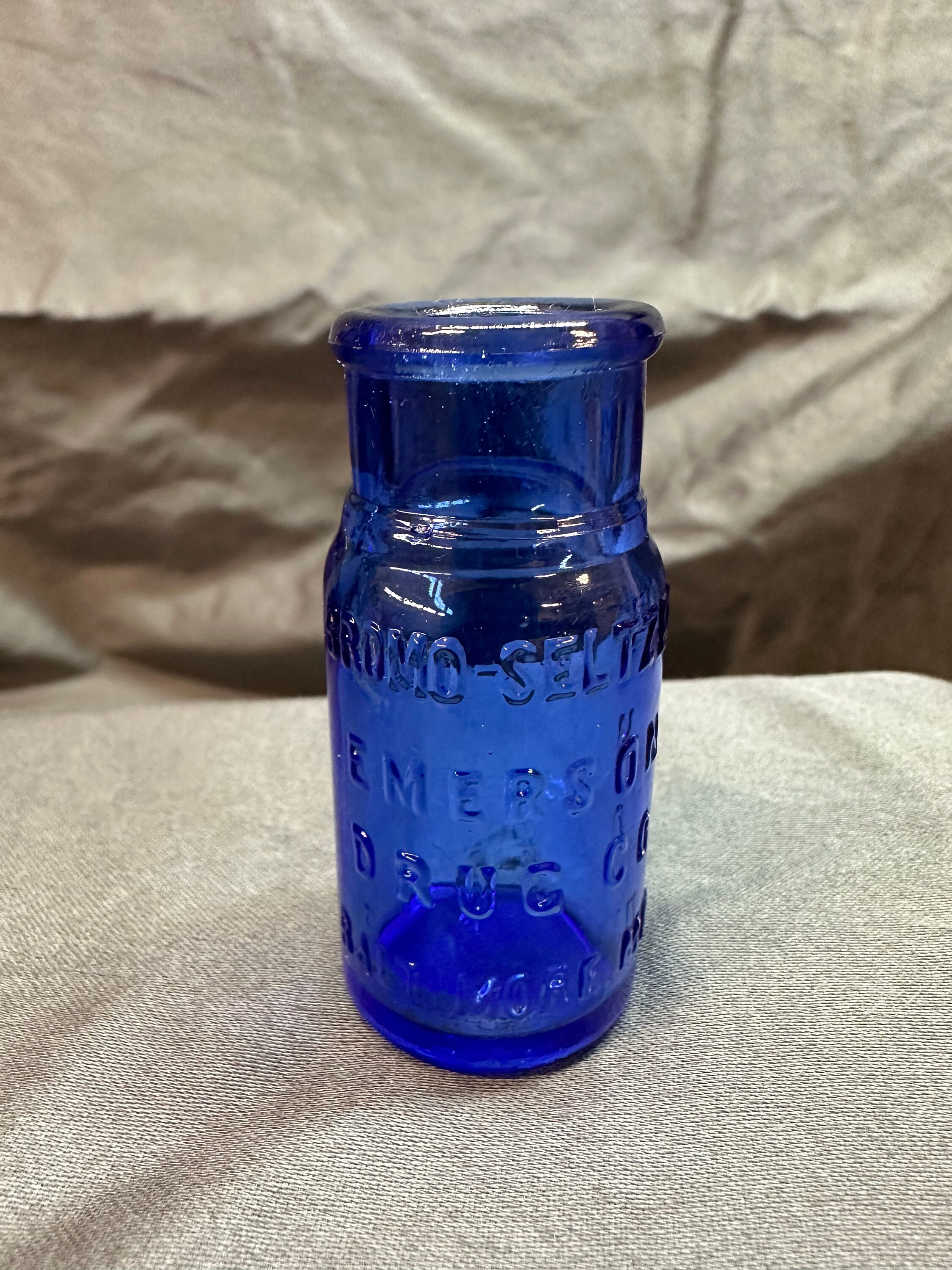 Antique Cobalt Blue Glass Bottle of Bromo-seltzer by Emerson - Etsy