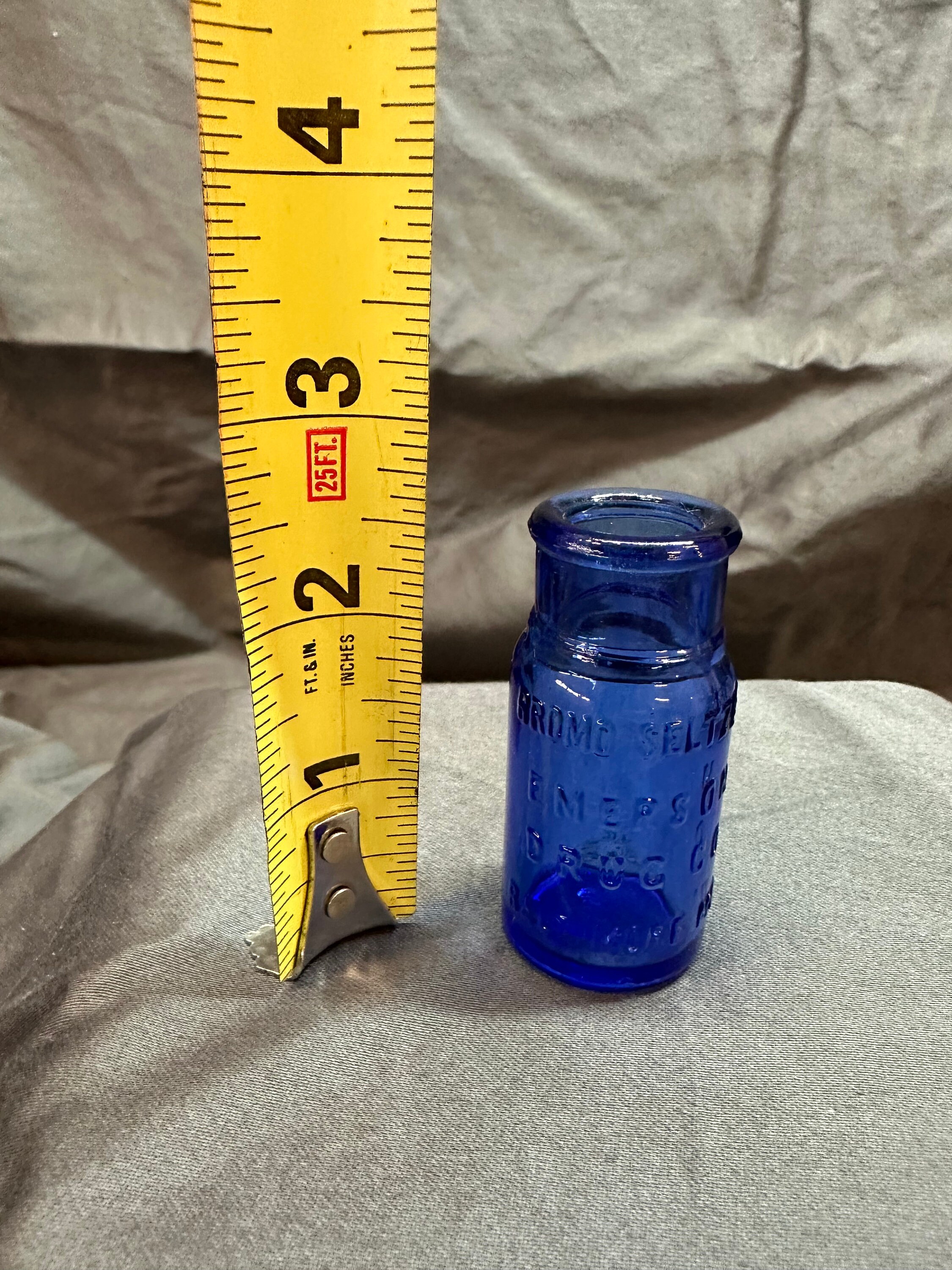 Antique Cobalt Blue Glass Bottle of Bromo-seltzer by Emerson - Etsy