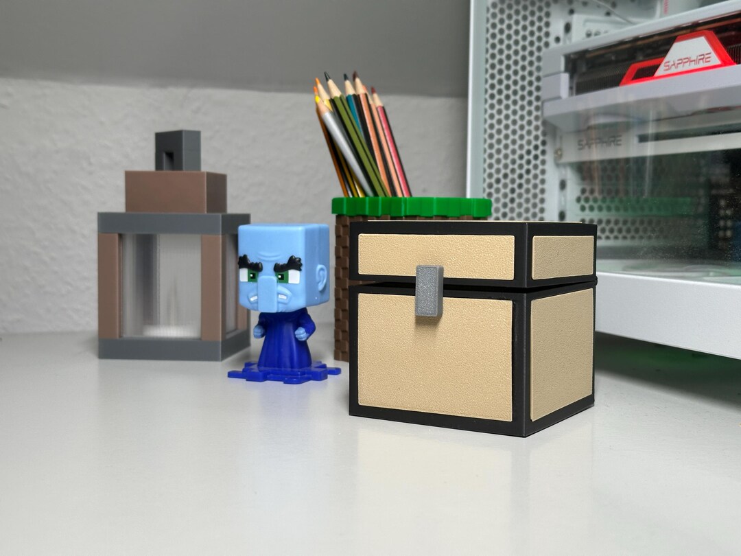 Chest | Box | Inspired by Minecraft | Desk Decor | Gamer | Storage Box ...
