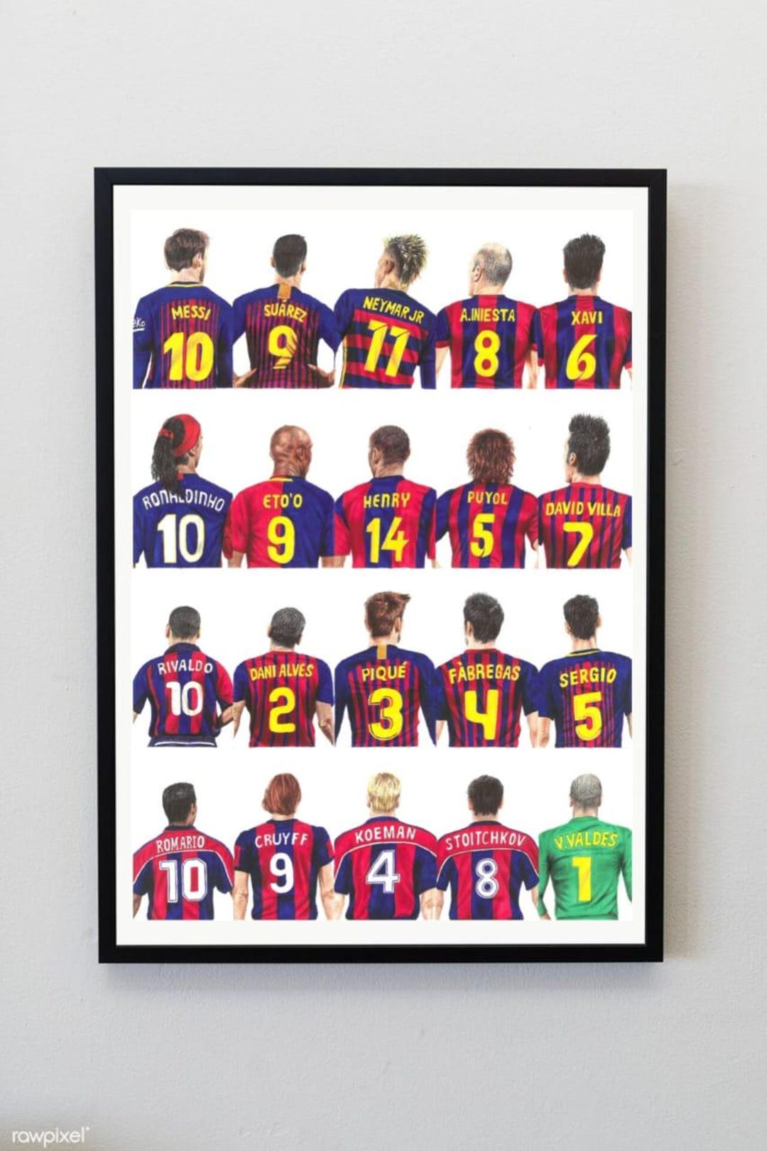 FC Barcelona Legends Hand-drawn Art Print | Barcelona | Barcelona ...