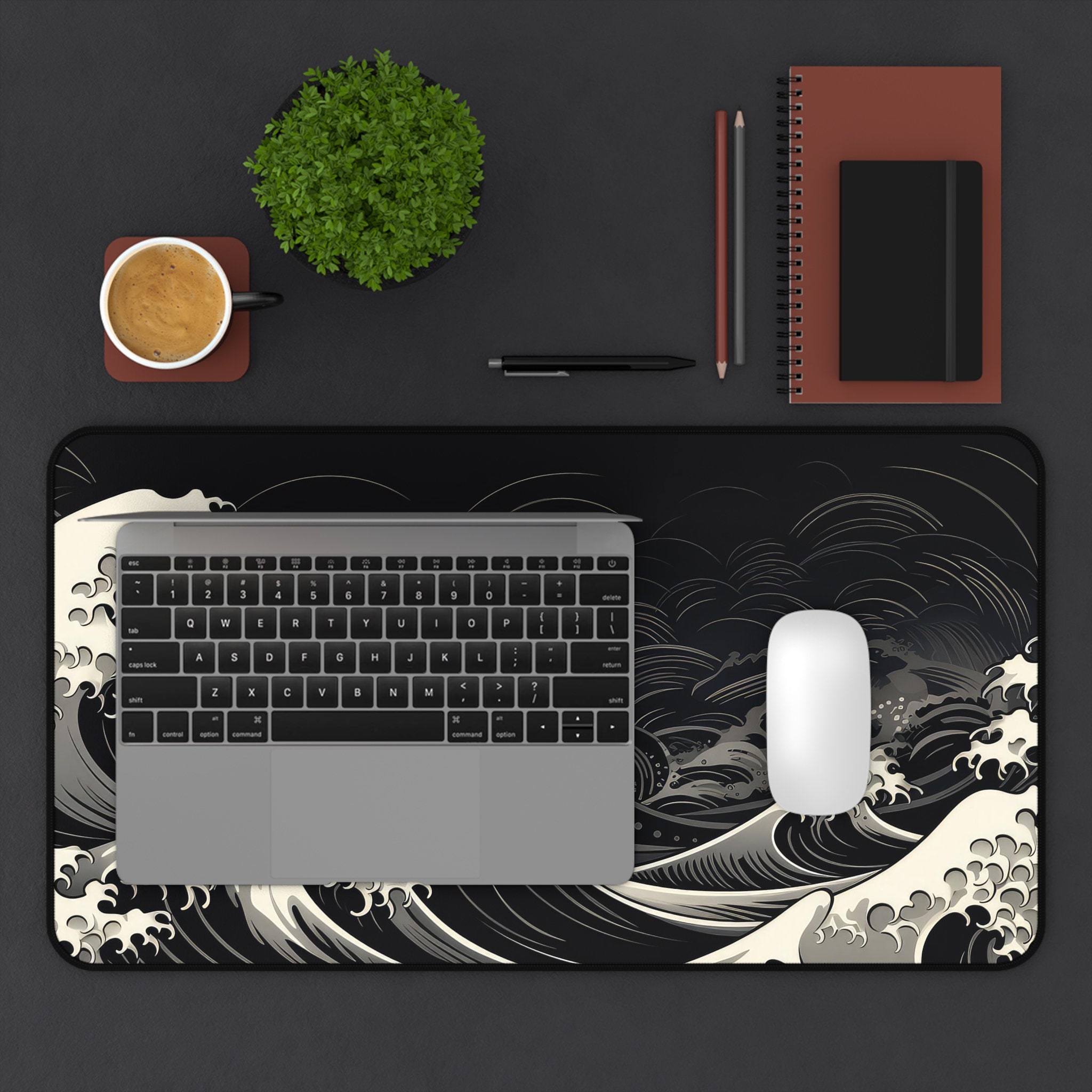 Japanese Waves Mouse Mat, Waves Mouse Pad, Japanese Style Mouse Mat ...