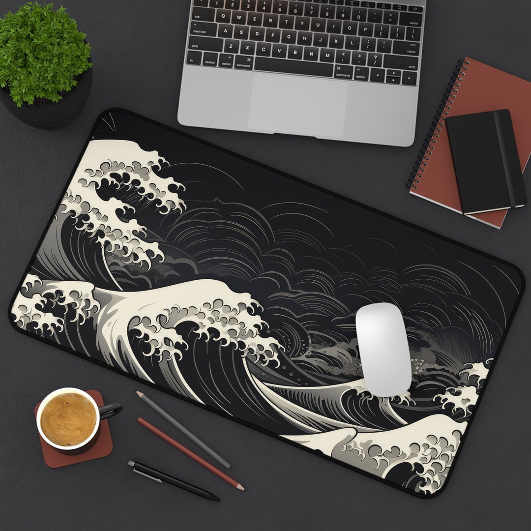 Japanese Waves Mouse Mat, Waves Mouse Pad, Japanese Style Mouse Mat ...