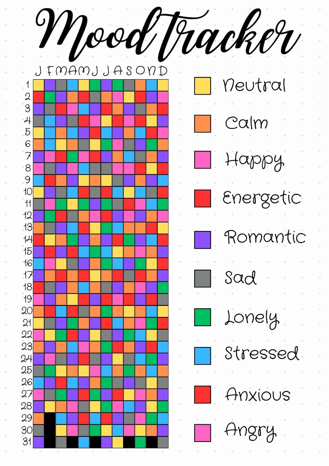 Mood Tracker – Printable Monthly Mood Log & Emotion Planner | A4/A5 PDF ...