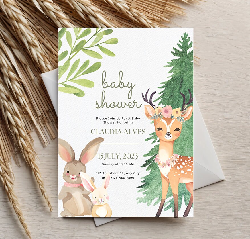 Woodland Animals Watercolor Clipart Bundle Card Making Cute Boho Doodle ...