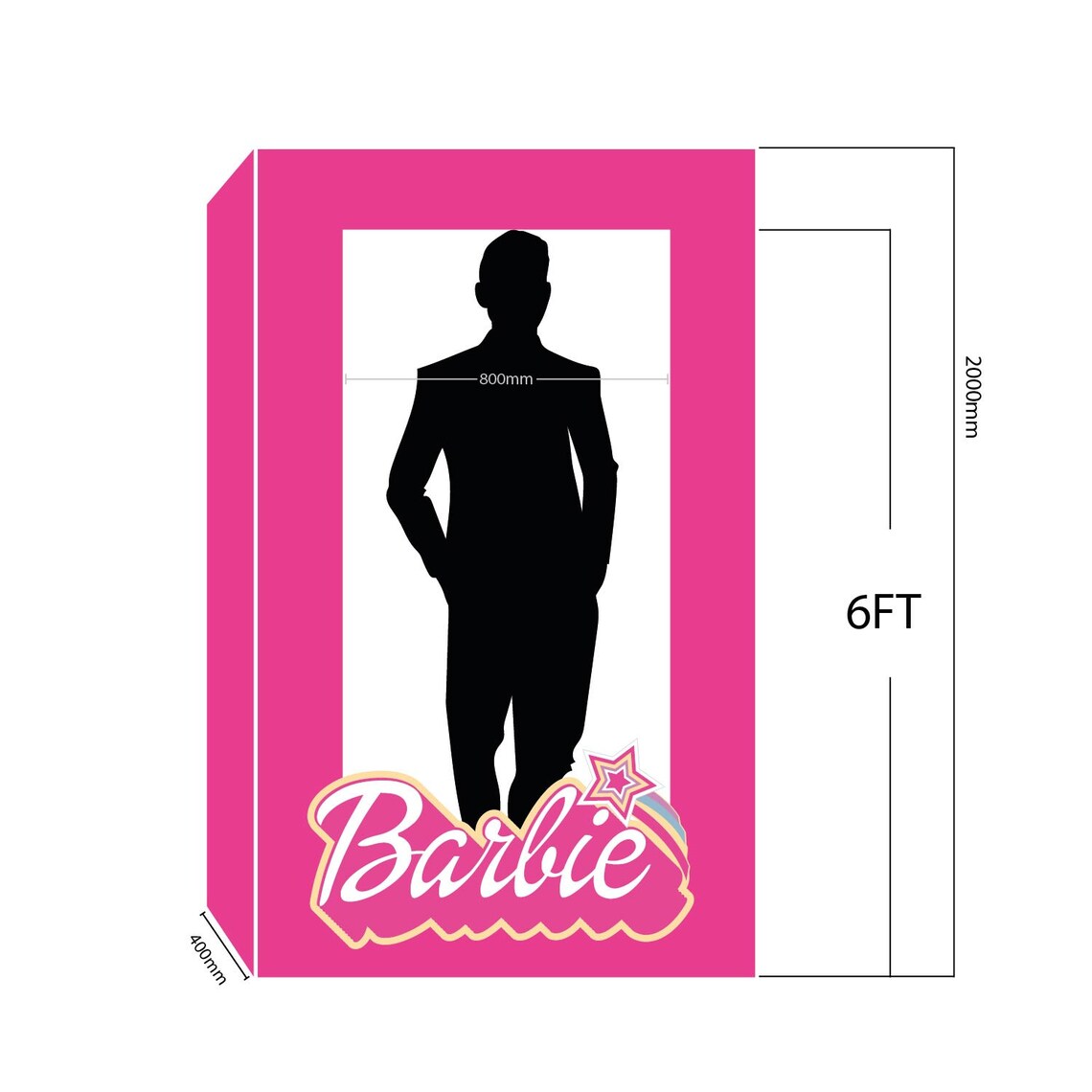 Barbie Box 6ft PINK SPECIAL Star Life-size Photo Frame Event Birthday ...
