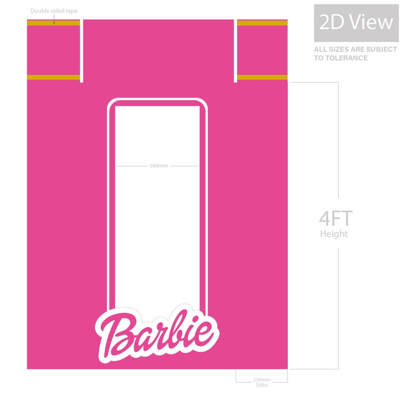 Barbie Box 4ft Kids Size Prop Birthday Barbie-themed Items Photo Frame ...