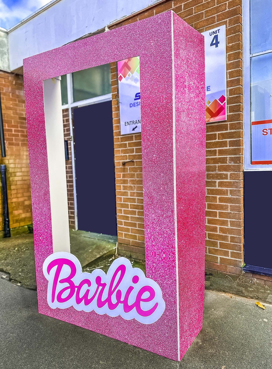 Barbie Box 6ft GLITTER Photo Frame Event Birthday Event Party Props ...