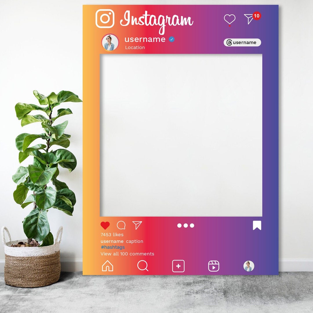 Personalised Instagram FULL COLOUR Selfie Frame Custom Photo Board ...