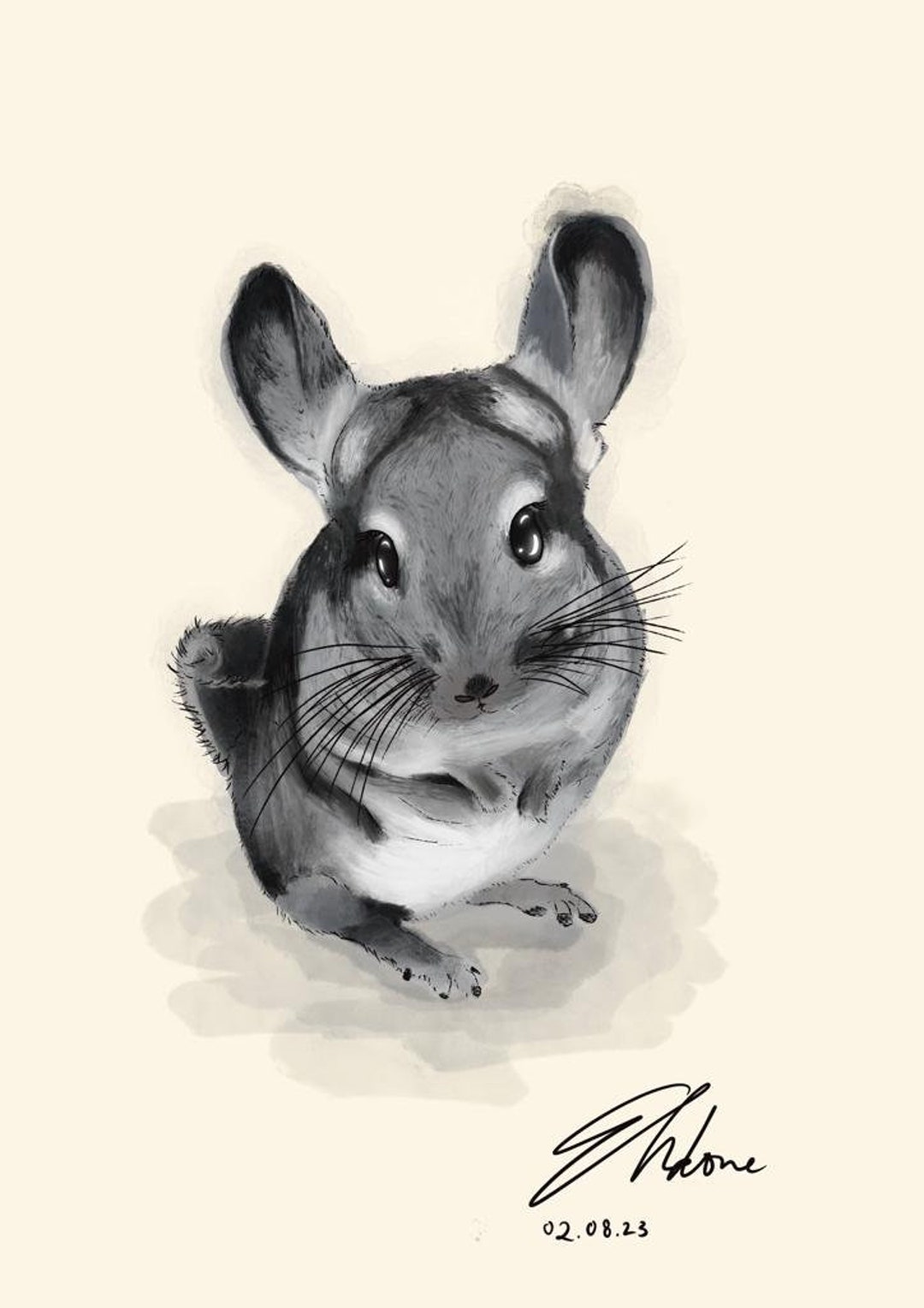 CHIN CHIN the Chinchilla Art Print - Etsy