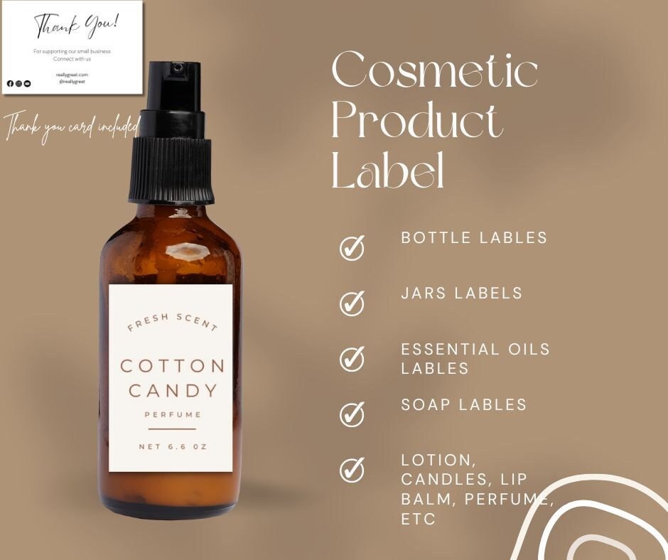 Editable and Printable Cosmetic Label Templates, Elegant Skincare ...