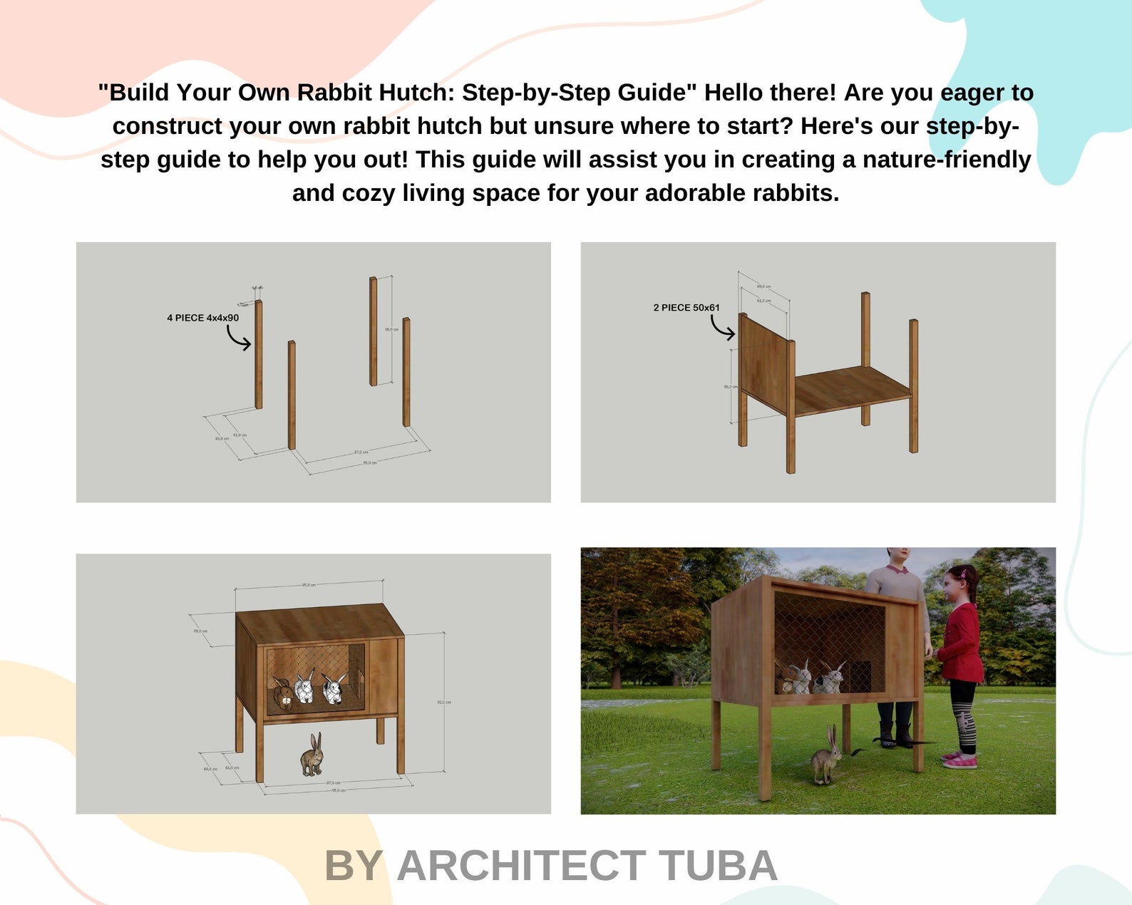 Rabbit House Plans Rabbit Wooden House Rabbit Hutch DIY House Plans ...