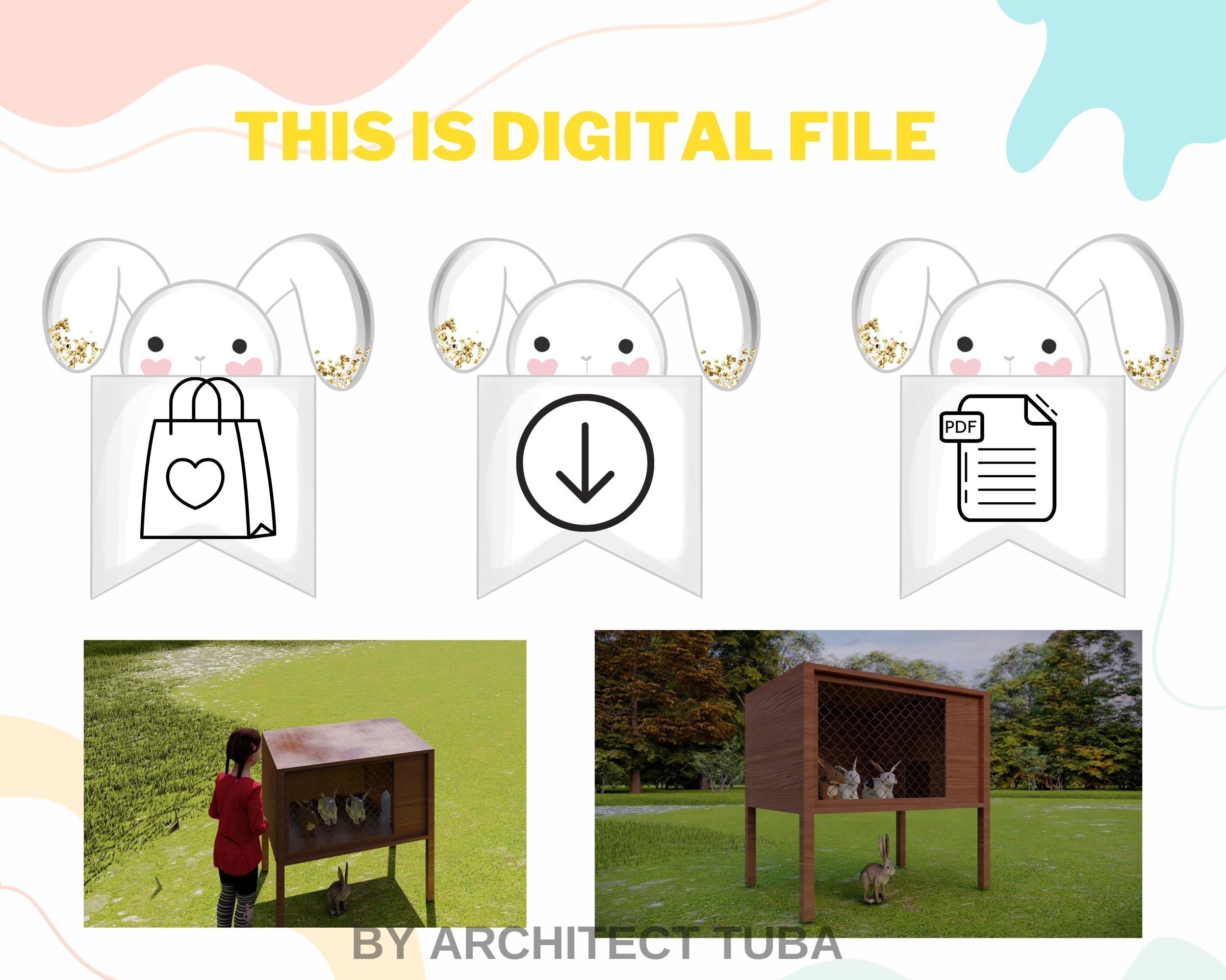 Rabbit House Plans Rabbit Wooden House Rabbit Hutch DIY House Plans ...