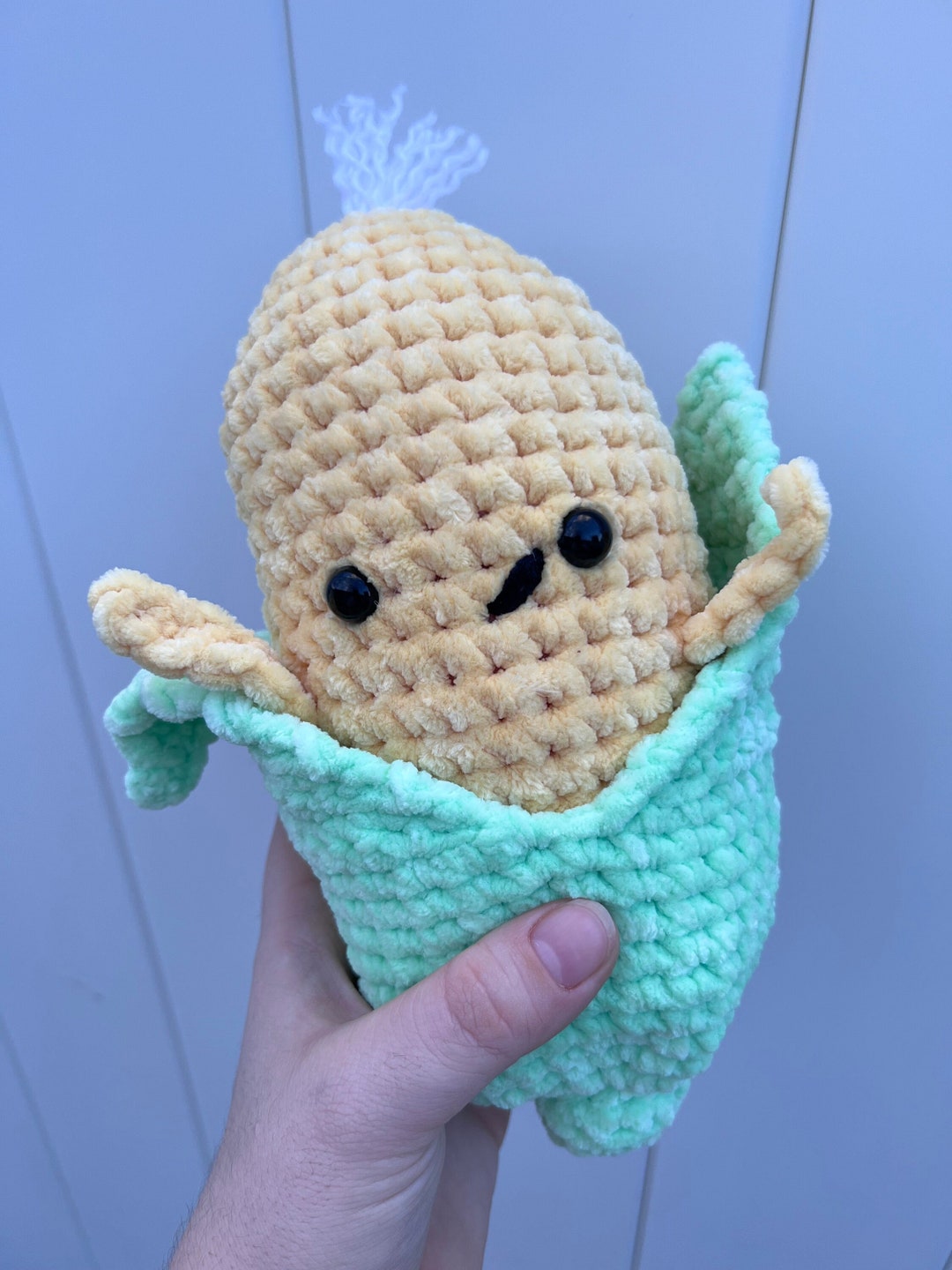Corn Plushie Crochet Friend With Removable Husk - Made to Order - Etsy