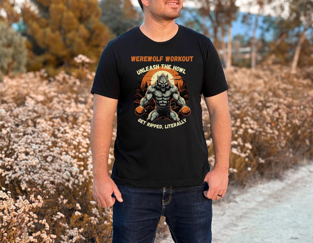 Werewolf Workout, Vintage Fitness Shirt, Retro Fitness Shirt, Classic ...